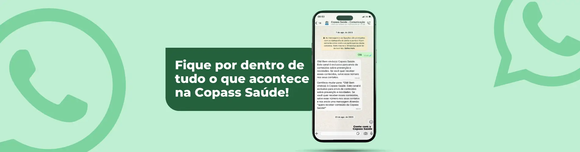 Copass Saúde | Receba pelo WhatsApp: dicas de saúde, notícias e comunicados da Copass Saúde